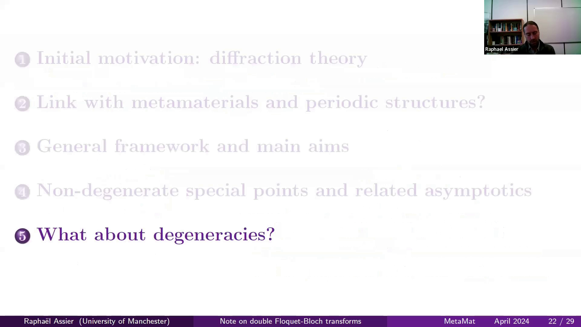 Slide 24/31 at 43:59: Non-degenerate special points and related asymptotics