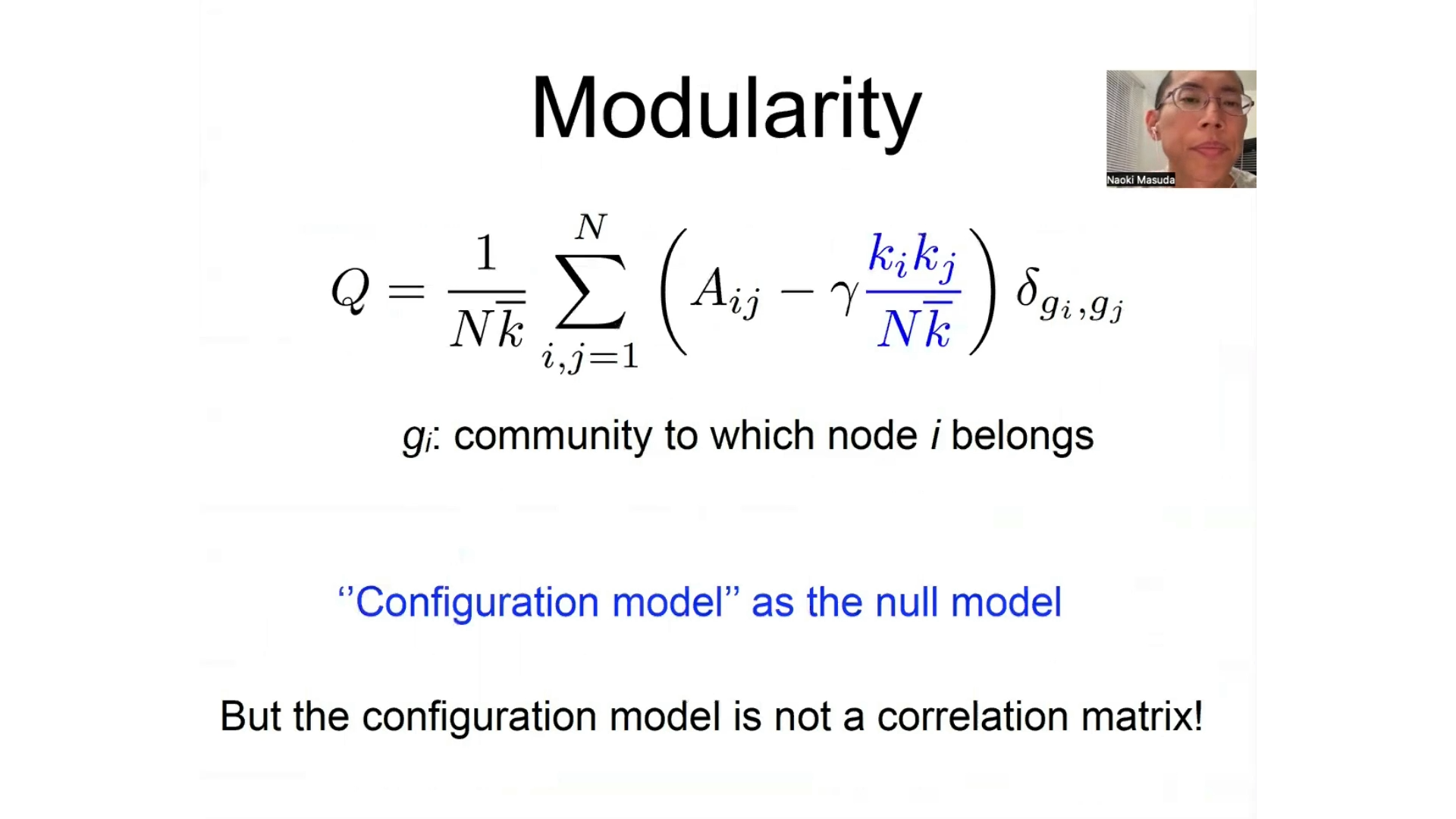 Slide 18/35 at 31:48: Q = Nk 1 i,j=1 Σ