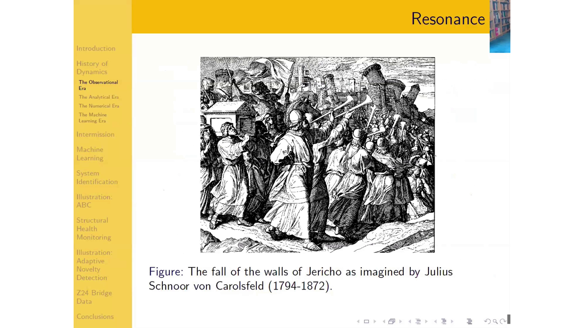 Slide 11/57 at 09:09: Applications of Machine Learning in SHM