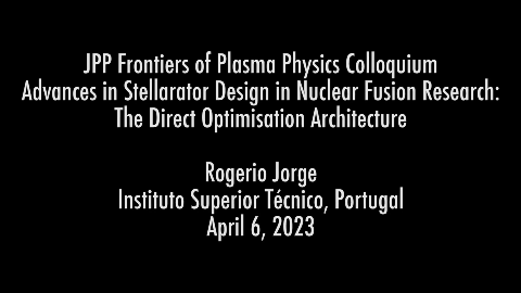 Slide 1/94 at 00:01: JPP Frontiers of Plasma Physics Colloquium