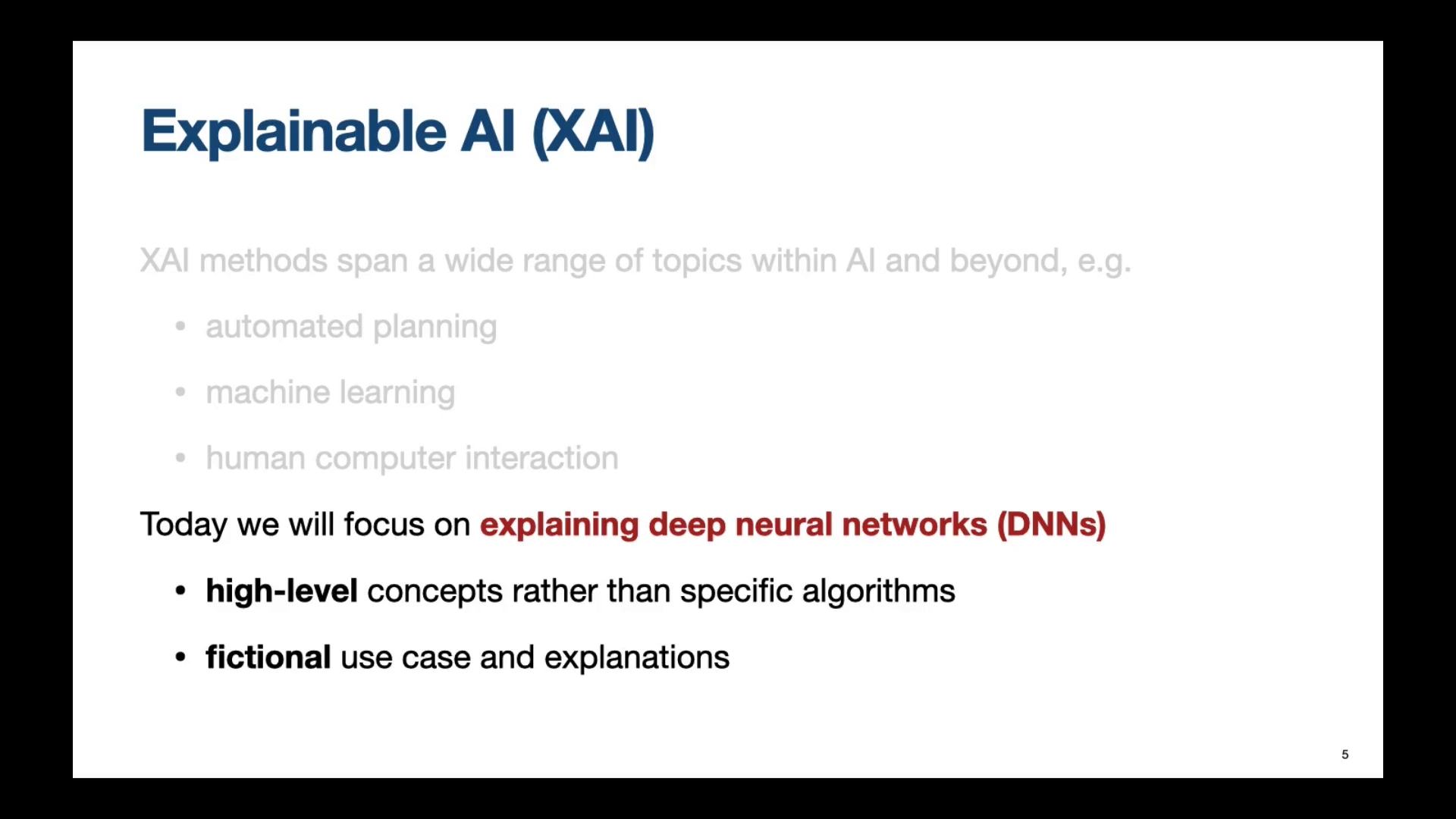 Slide 4/36 at 02:02: Explainable AI (XAI)