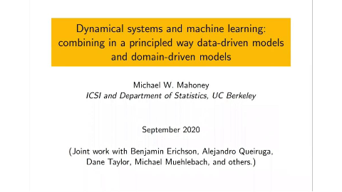Slide 1/60 at 00:02: Dynamical systems and machine learning: