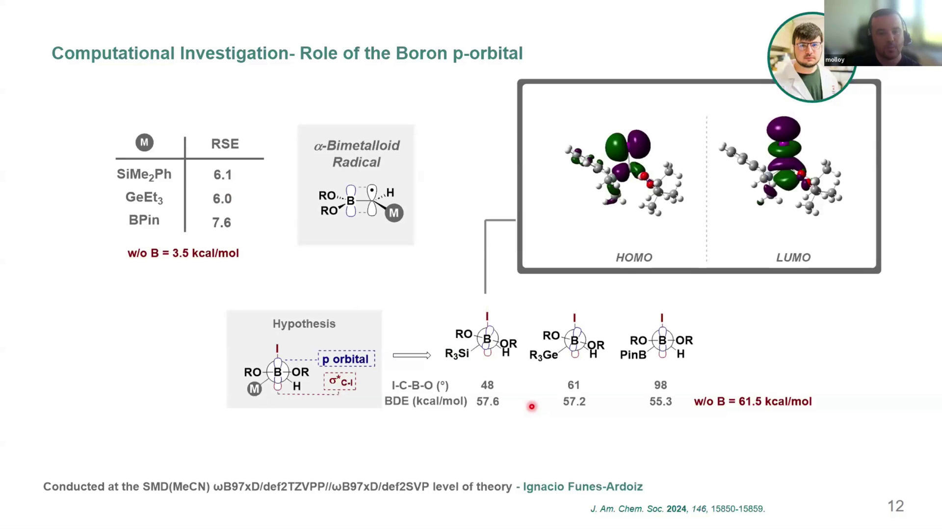 Slide 22/87 at 15:30: Computational Investigation- - Role of the Boron ...