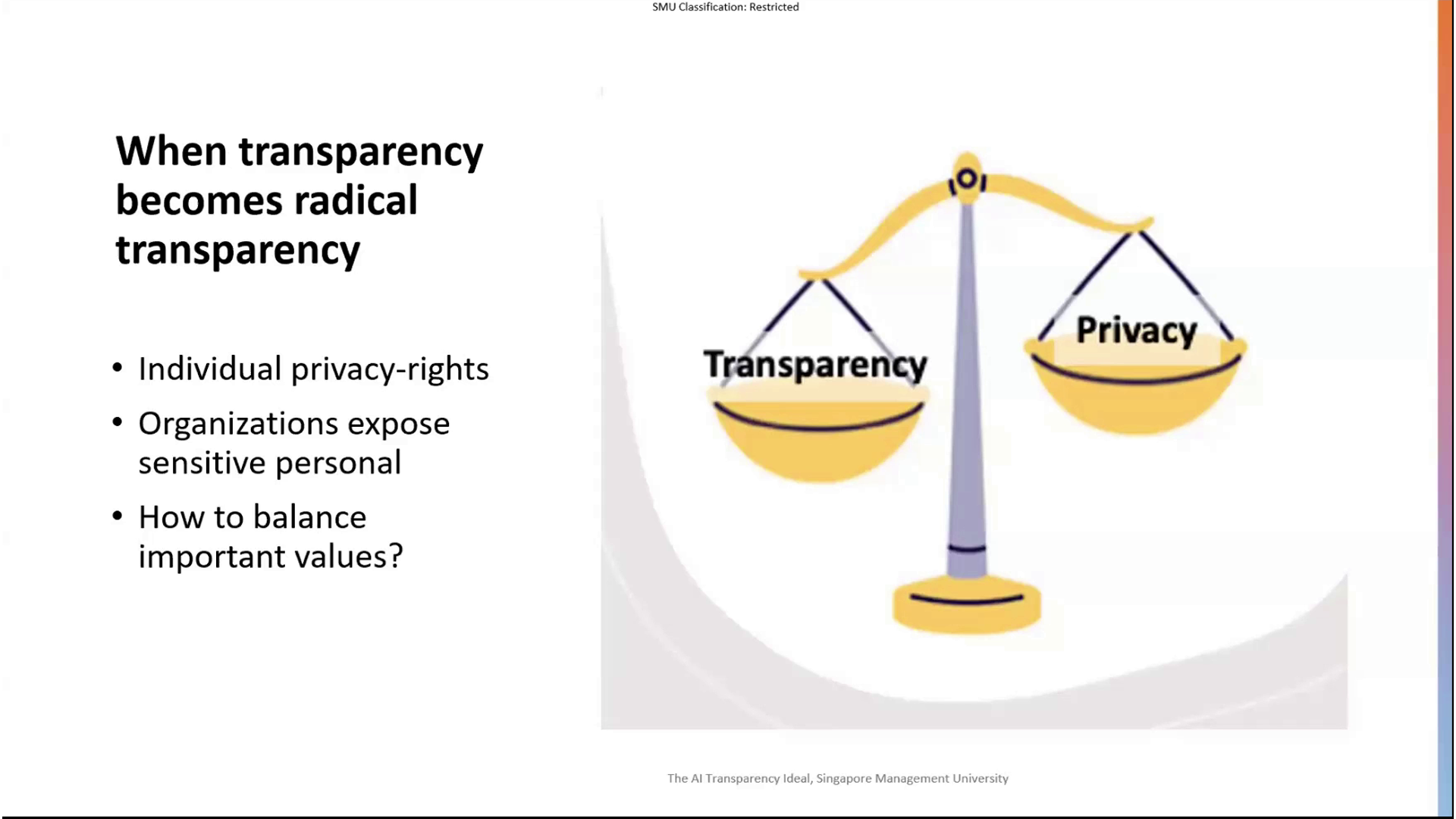 Slide 49/53 at 58:03: Organizations expose sensitive personal