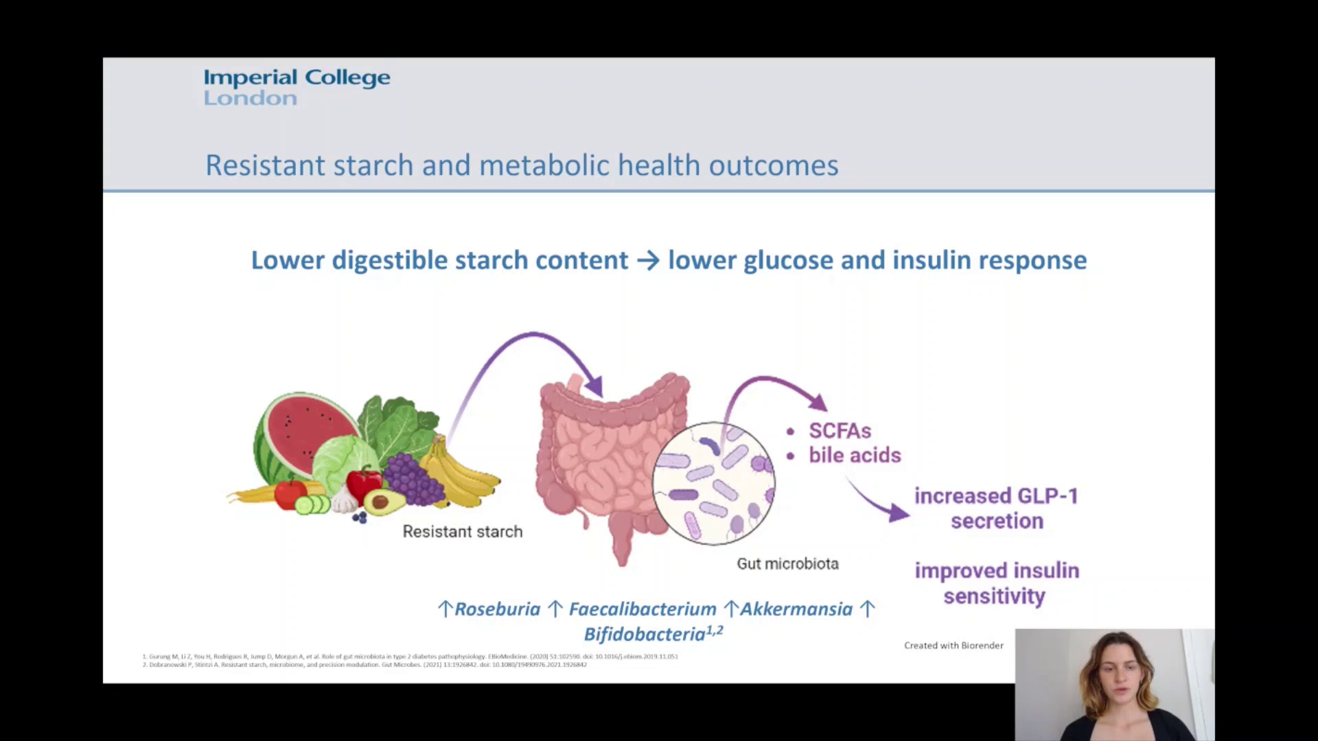 Slide 9/40 at 05:00: Resistant starch and metabolic health outcomes