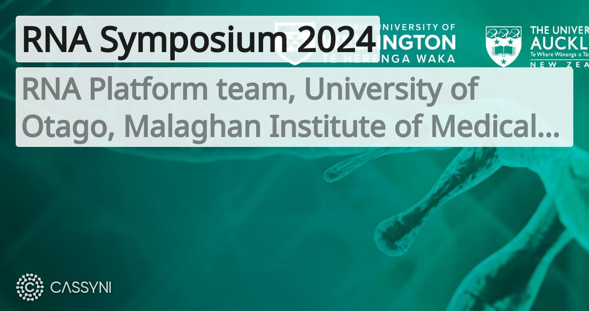 RNA Symposium 2024 - Schedule of sessions · Cassyni
