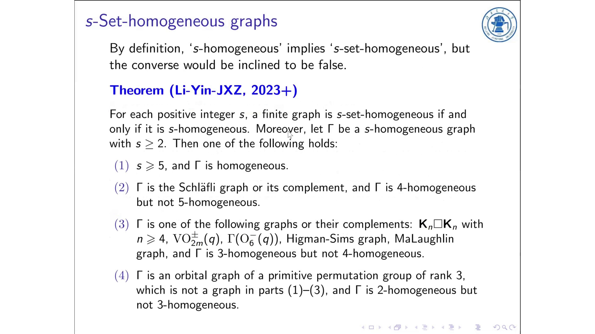 Slide 29/53 at 21:42: s-Set-homogeneous - graphs