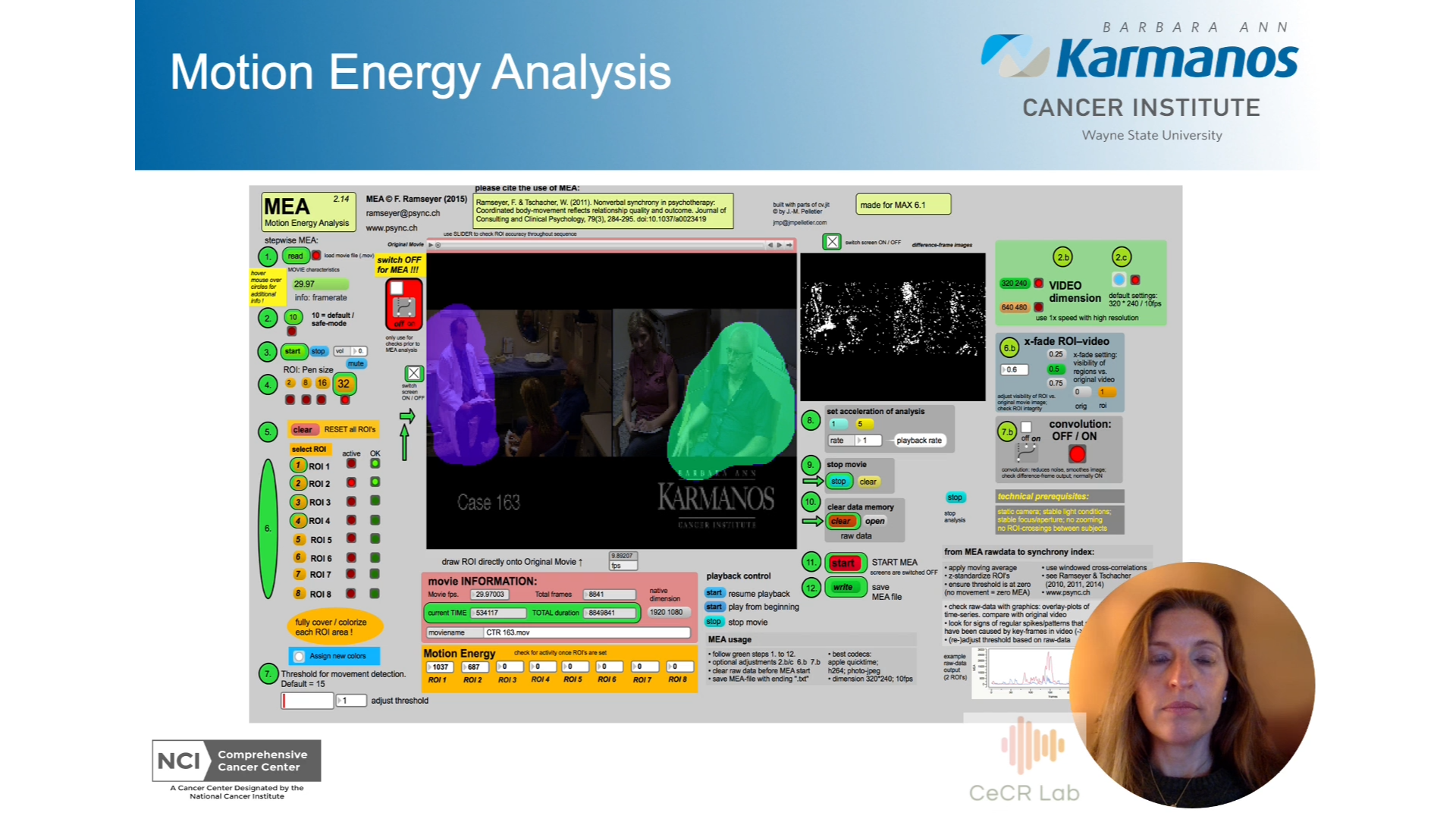 Slide 17/33 at 13:37: Motion Energy Analysis
