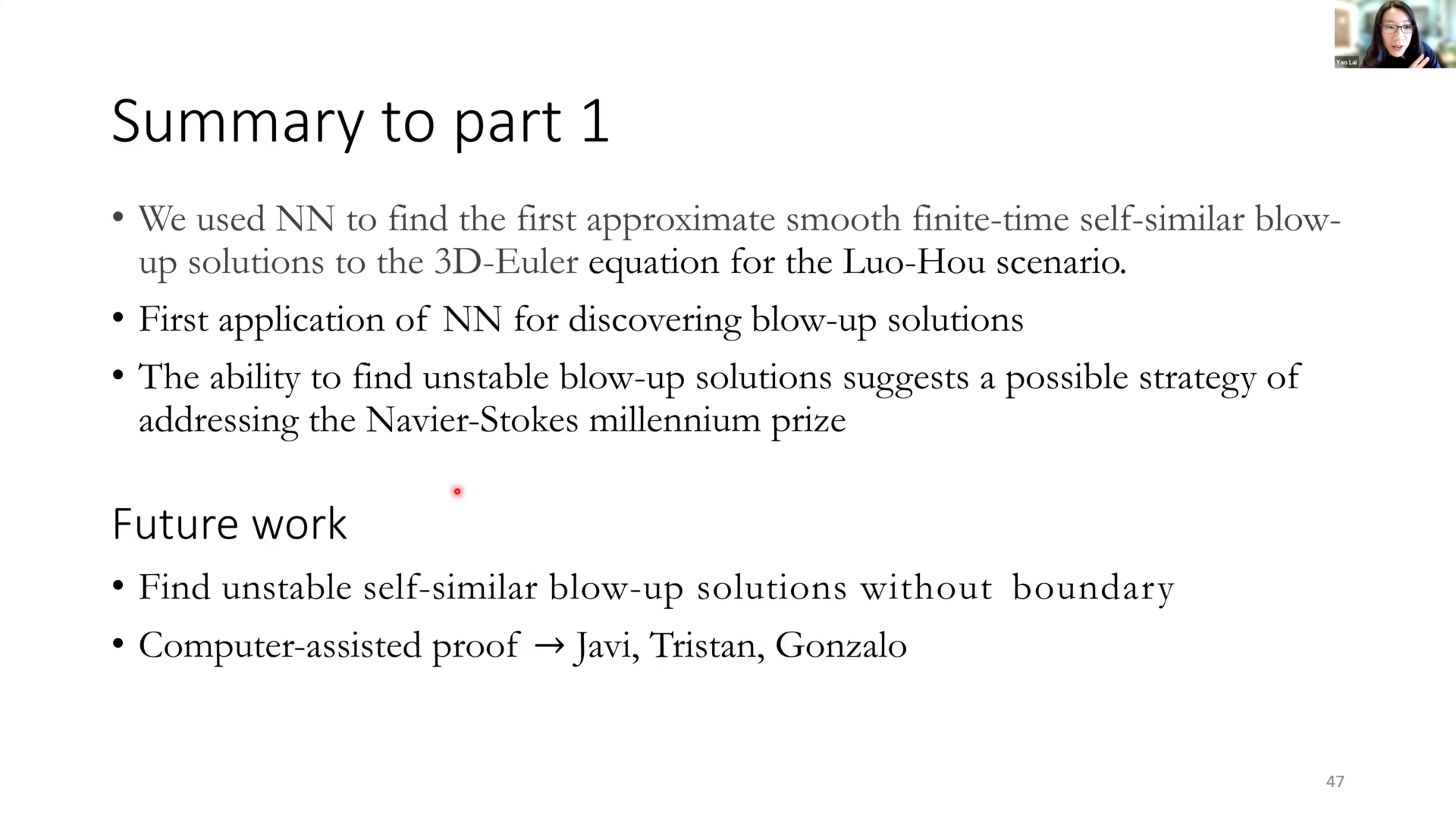 Slide 41/72 at 32:02: Summary to part 1