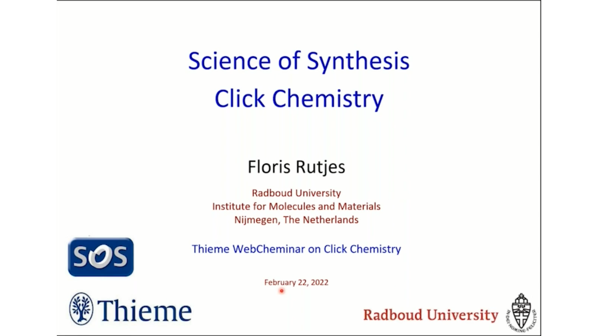 Slide Outline for Click Chemistry