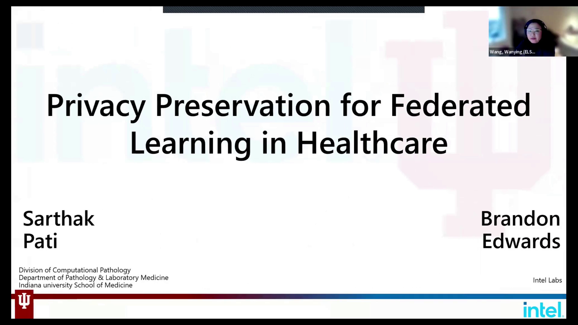 Slide 23/54 at 22:59: Privacy Preservation for Federated