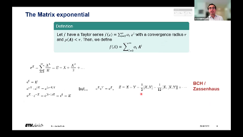 Slide 14/50 at 13:56: The Matrix exponential