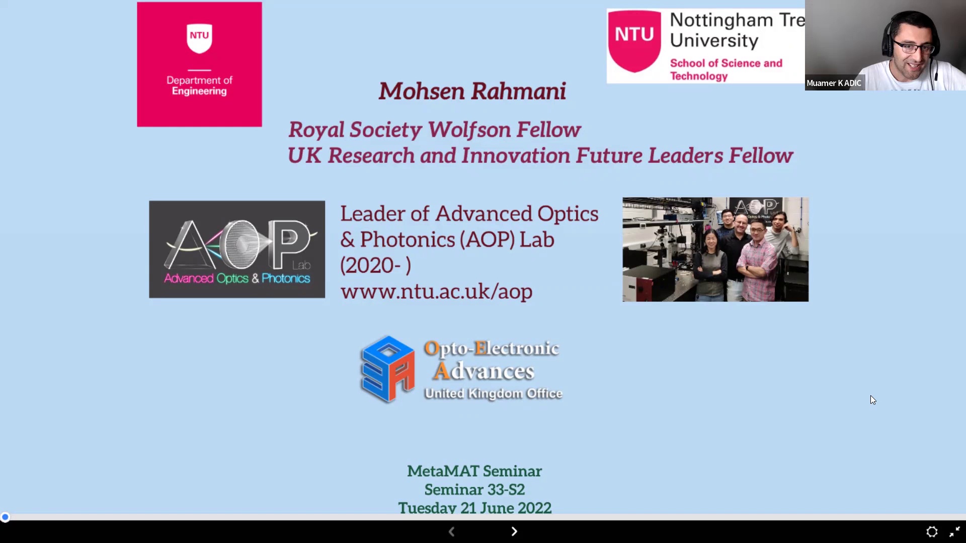 Slide 1/68 at 00:00: Royal Society Wolfson Fellow