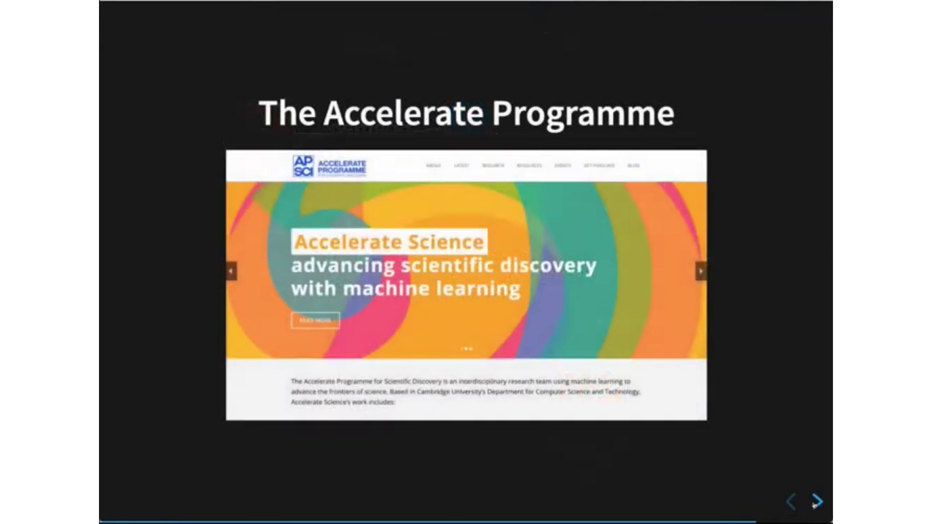 Slide 24/28 at 34:21: Machine Learning and the Physical World