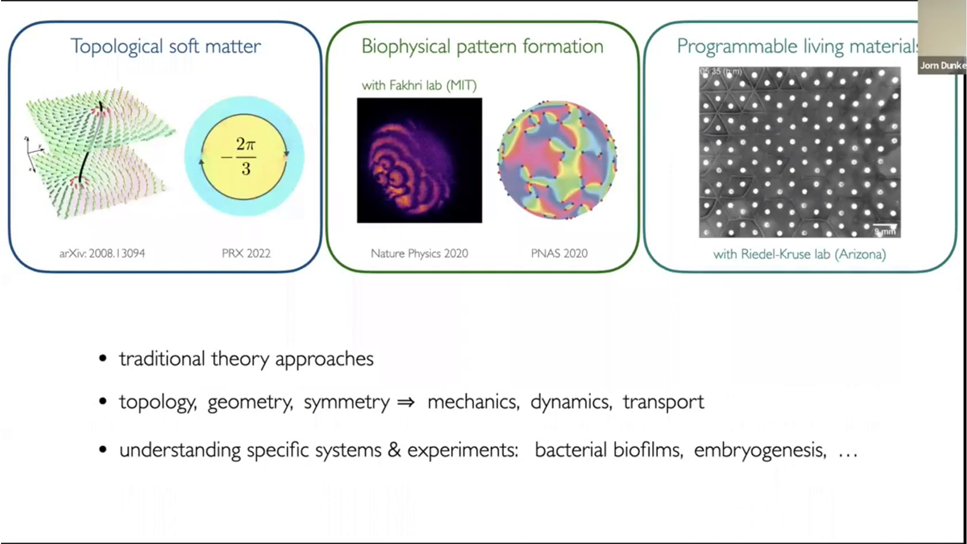 Slide 2/40 at 03:19: understanding specific systems & experiments ...